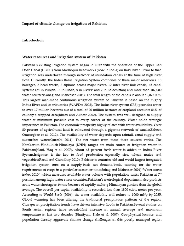 Imapact of Cliamte Change On Irrigation | PDF