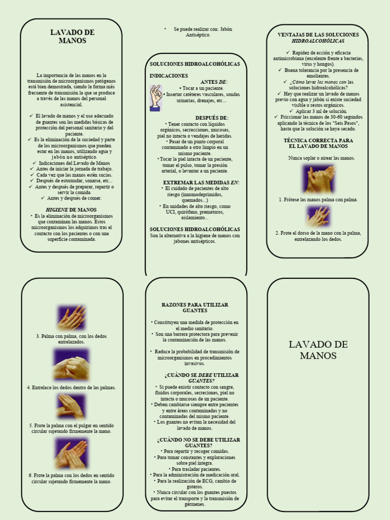 Triptico Del Lavado de Manos | Descargar gratis PDF | Lavado de manos | Ciencias de la Salud