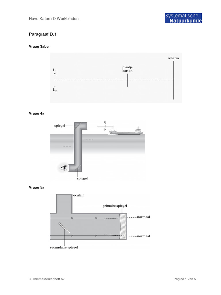 Werkbladen Bij de Opgaven Uit Katern D | PDF