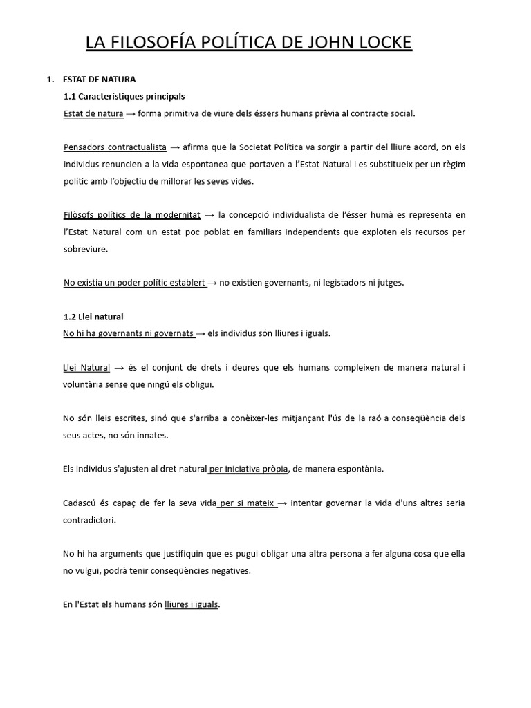 Apunts John Locke | PDF