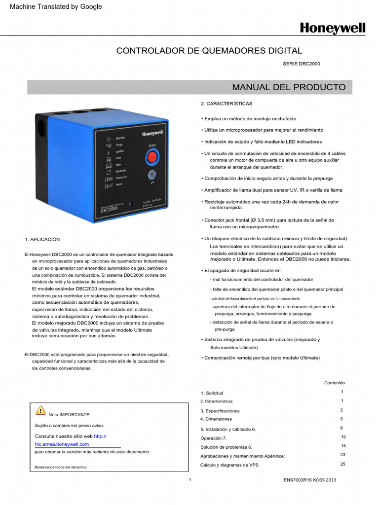 CONTROLADOR HONEYWELL | PDF | Ingenieria Eléctrica | Bienes manufacturados