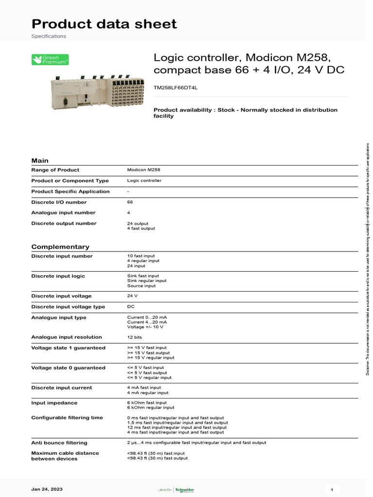 TM258LF66DT4L | PDF | Input/Output | Logic Gate