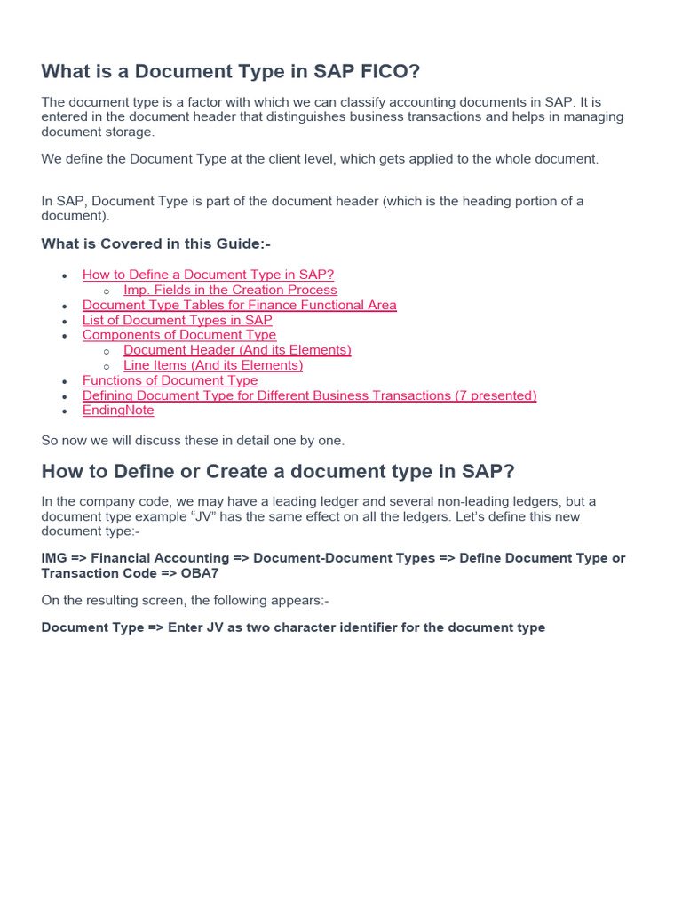 Understanding Document Types in SAP FICO | PDF | Debits And Credits ...