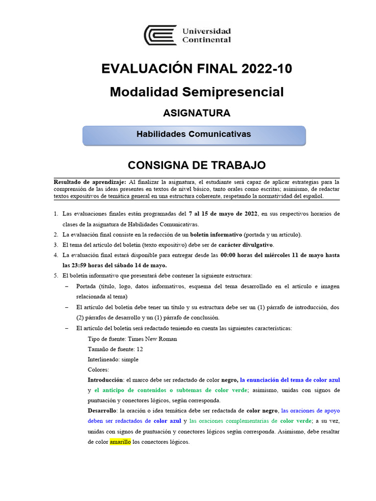 CONSIGNA EVALUACIÓN FINAL | PDF