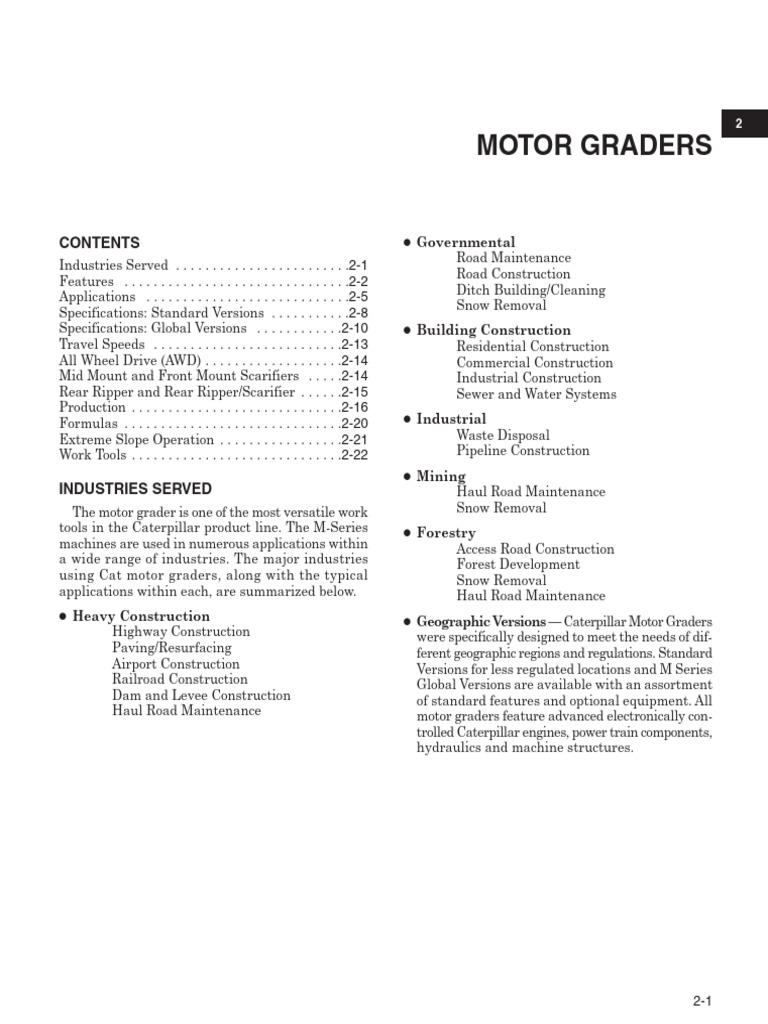 Motor Graders-Section 02 | PDF | Plough | Horsepower