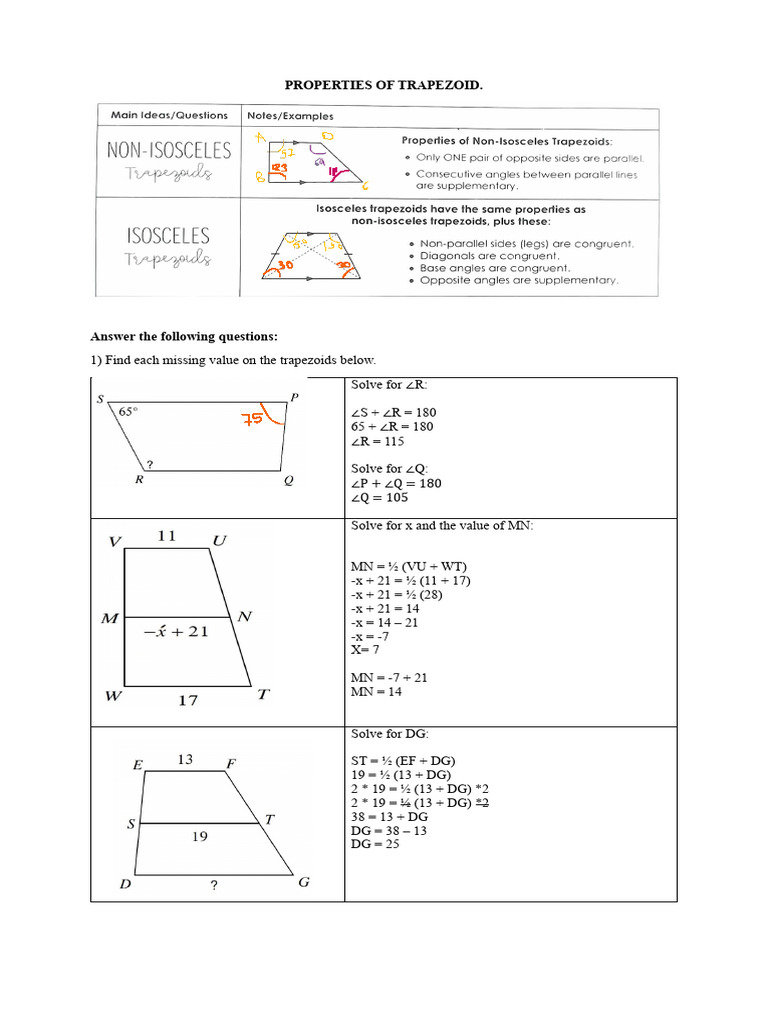 Property of Trapezoid. 2 | PDF