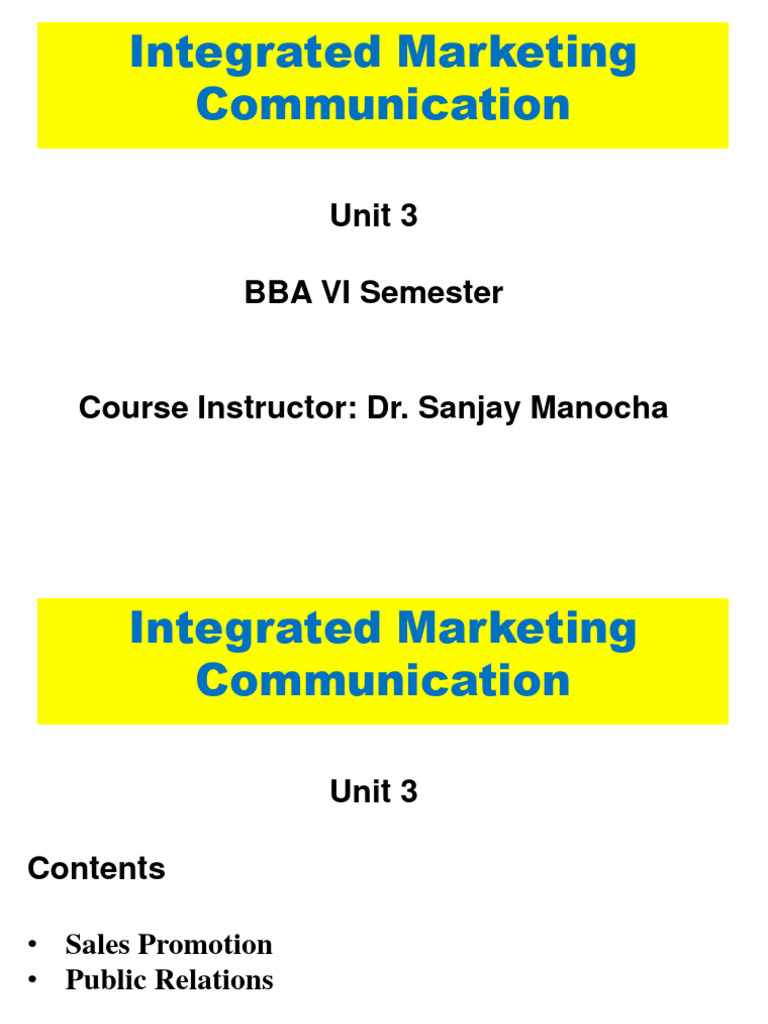 Unit 3 Imc - Bbavi | PDF | Public Relations | Retail