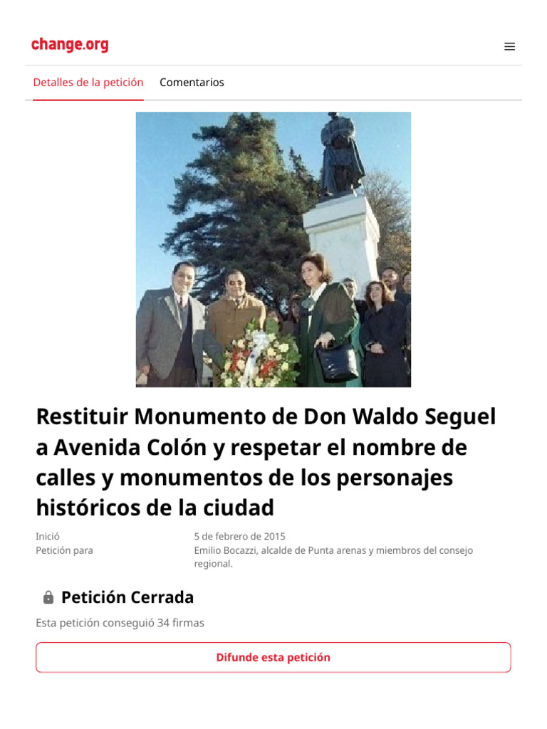 Restitución del Monumento a Don Waldo Seguel | PDF