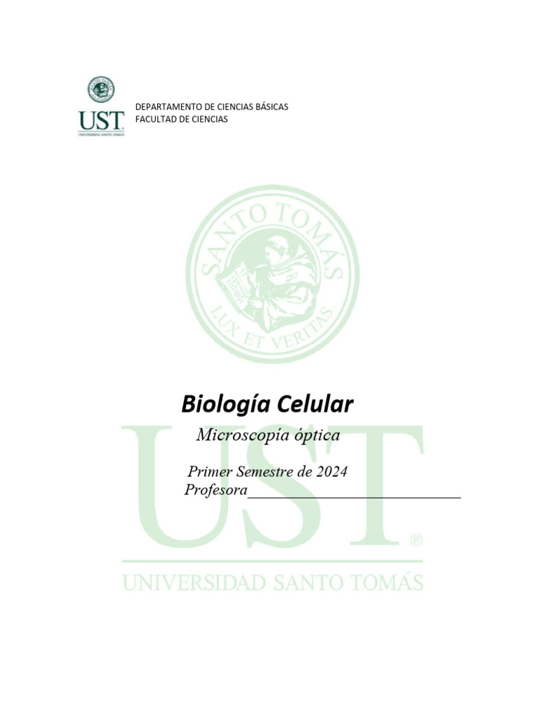 Guía Laboratorio Microscopía Lab 2 | PDF | Biología Celular) | Microscopio