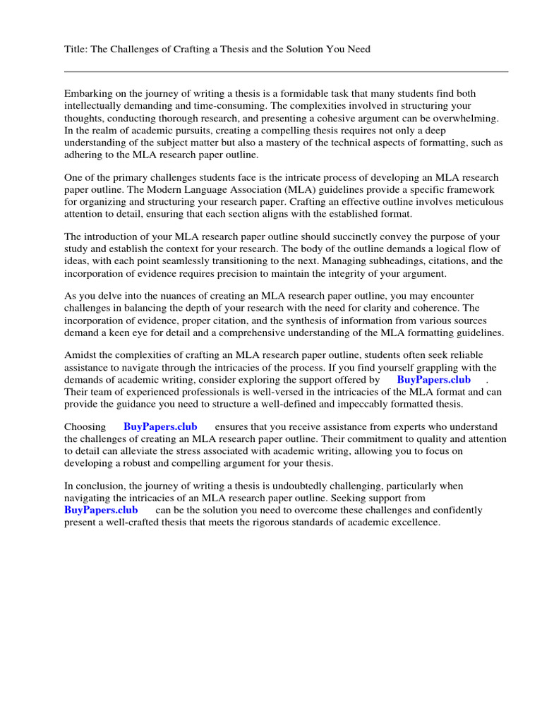 How To Do An Mla Research Paper Outline Pdf Citation Academic Publishing