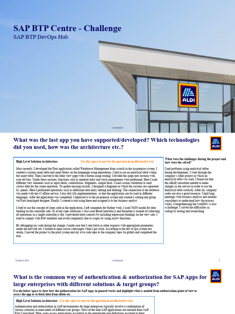 Full Stack - SAP BTP Centre - Challenge | PDF | Computer Science ...