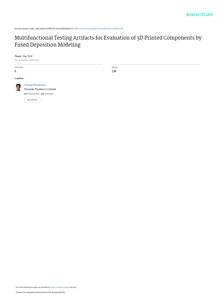 Dissertation 3 d Printing Testing Artifacts | PDF | 3 D Printing ...