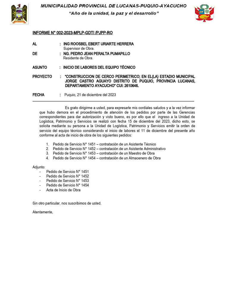 Informe #02 Observacion Orden | PDF