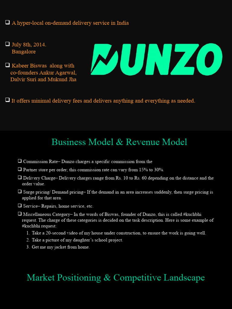 Dunzo - Analysis of Business Model | PDF | Pricing | Profit (Economics)