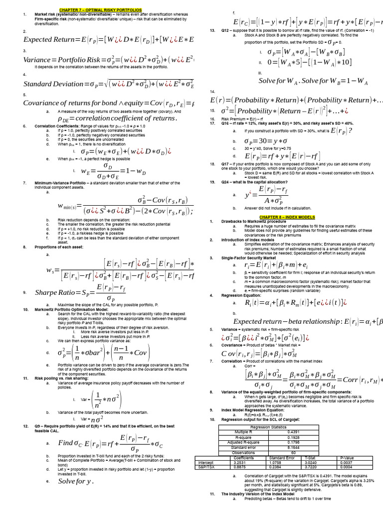 Optimal Risky Portfolios Explained | PDF