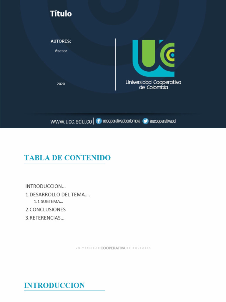 Plantilla Institucional UCC | PDF