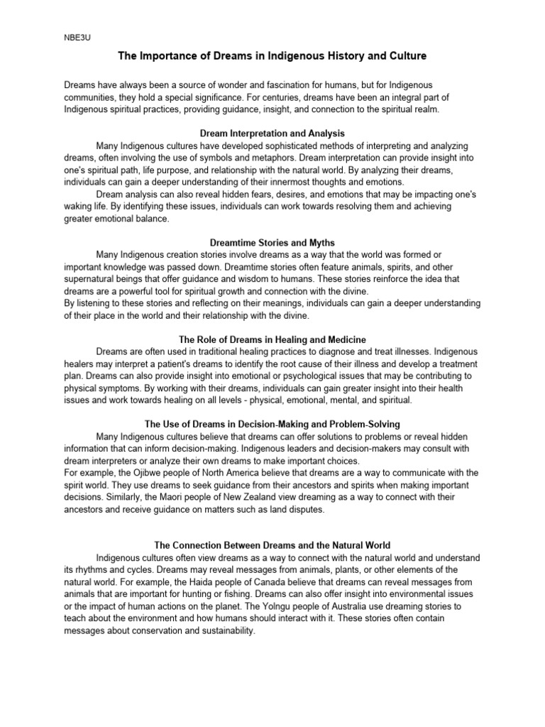 Indigenous Dreams: Cultural Significance | PDF | Dream | Spirituality