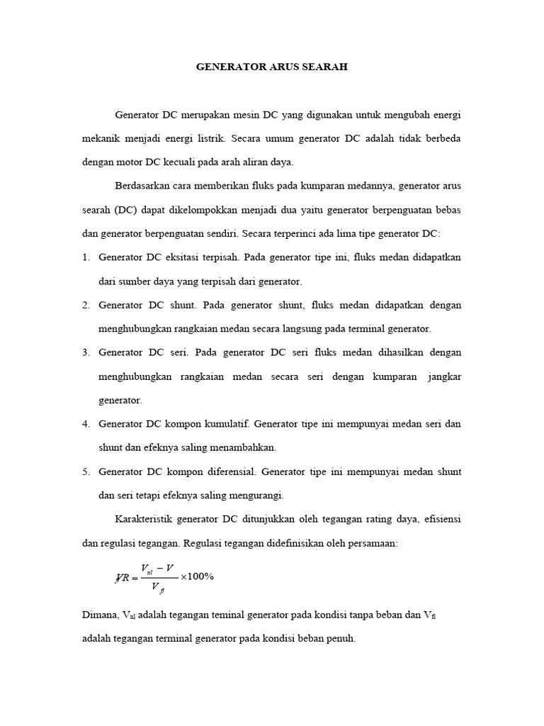 Generator DC | PDF