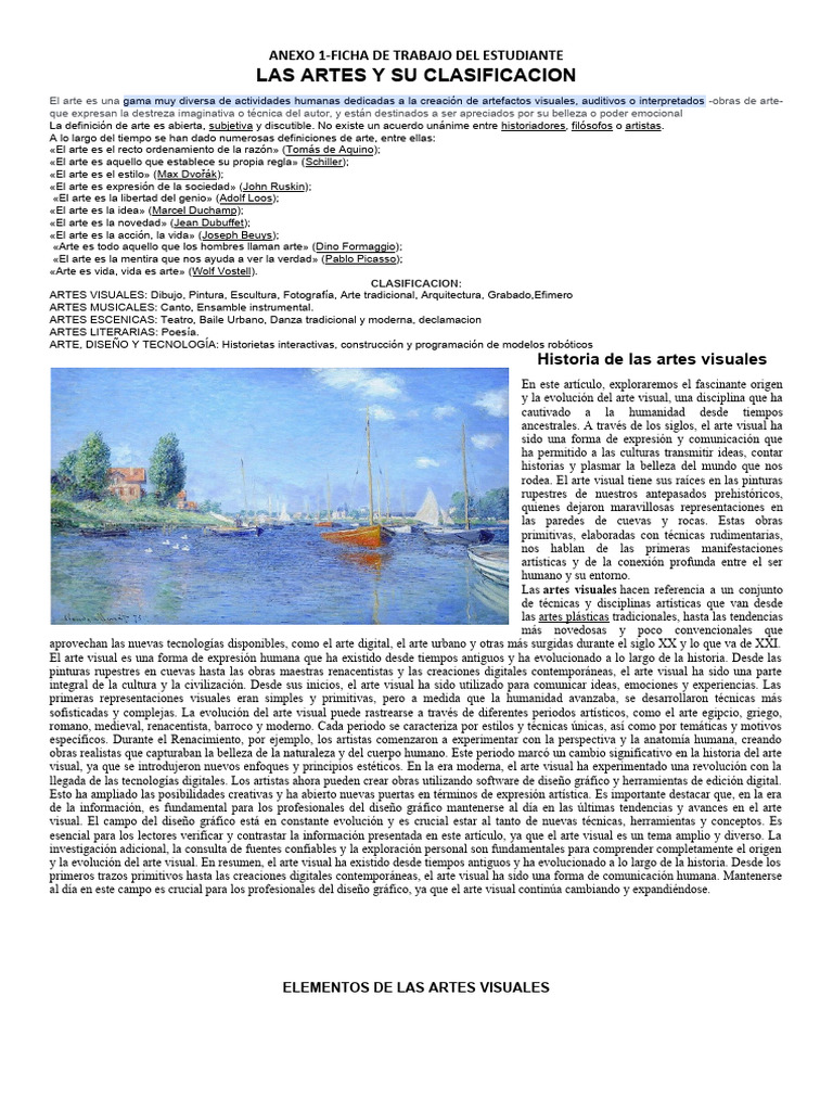 Clasificación y Elementos del Arte Visual | PDF | Color | Diseño gráfico