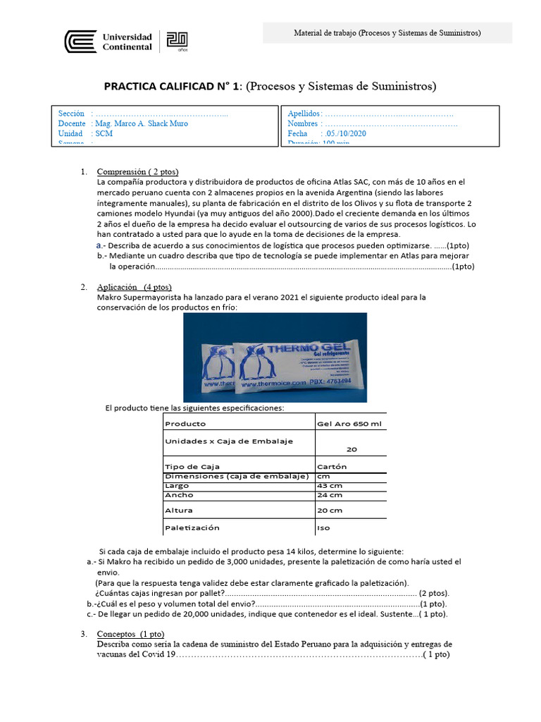 Practica Calificada N°2 2020-2 | PDF