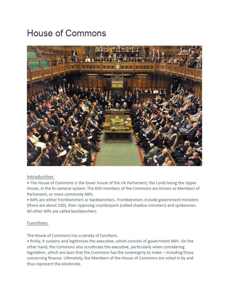 House of Commons | PDF | House Of Commons Of The United Kingdom ...