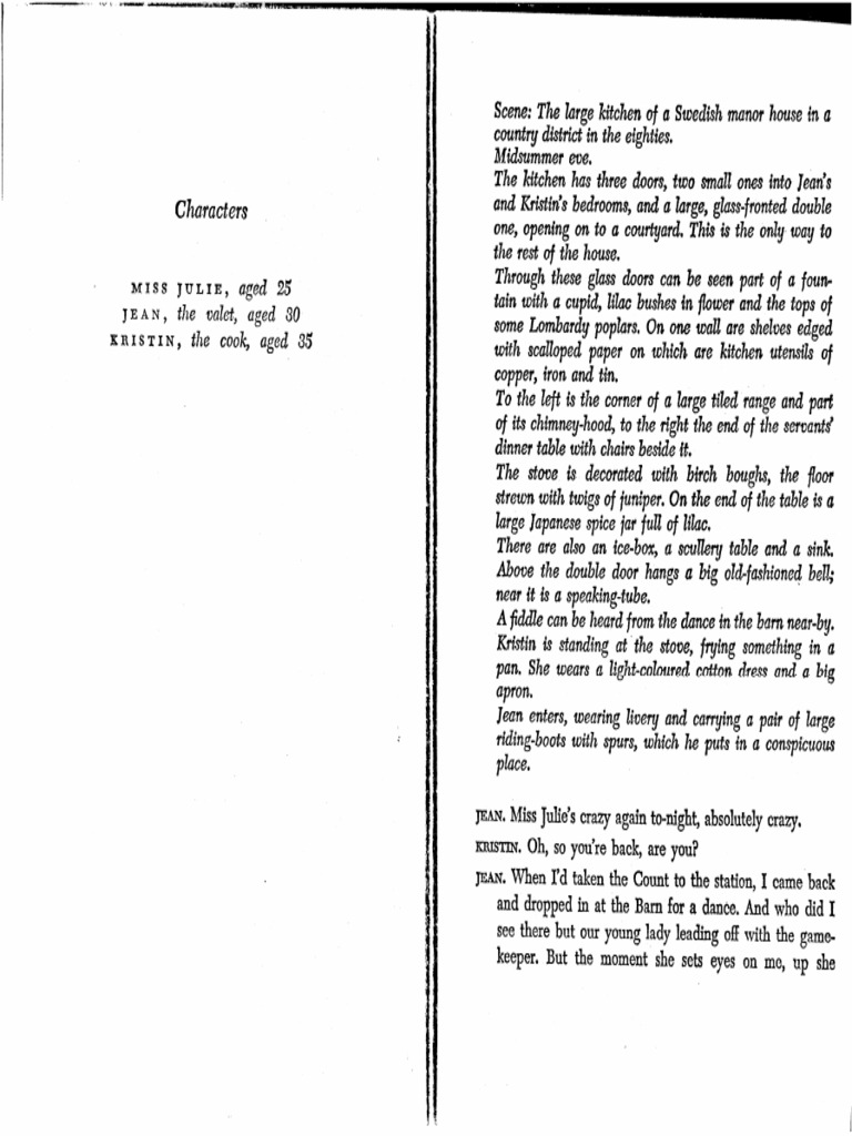 Miss Julie (Script) | PDF