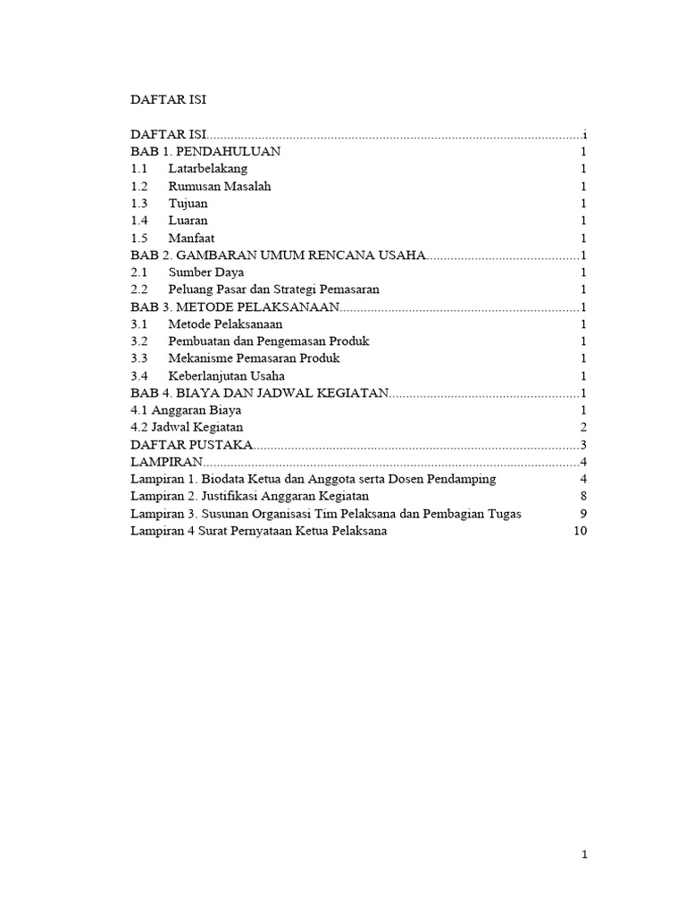 Template Proposal PKM-K 2024 | PDF | Bisnis
