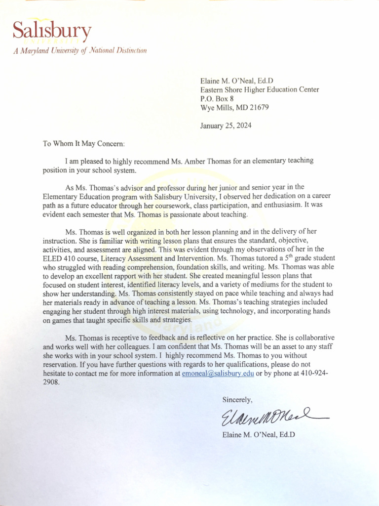 thomas letter of rec | PDF