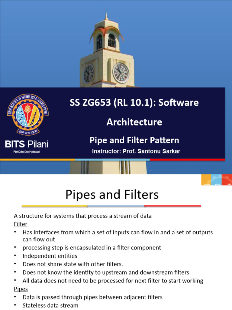 SS ZG653 (RL 10.1) : Software Architecture: Pipe and Filter Pattern | PDF | Computer ...