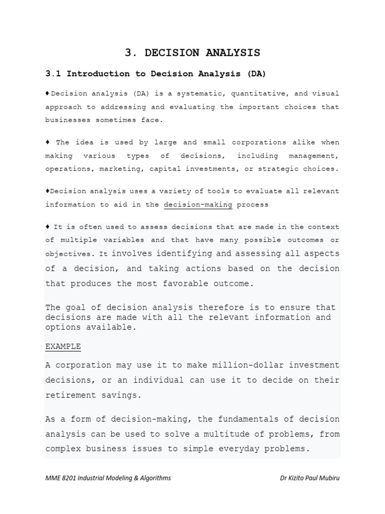Mme8201-3-Decision Analysis | Download Free PDF | Decision Making | Risk