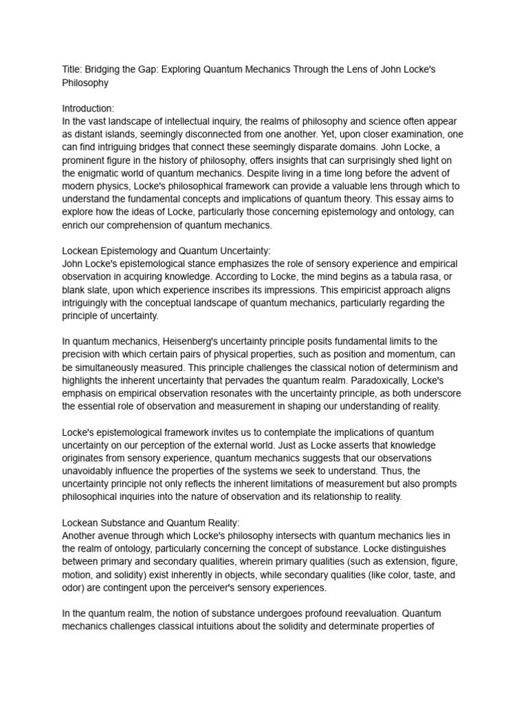 Title_ Bridging the Gap_ Exploring Quantum Mechanics Through the Lens of John Locke's Philosophy ...