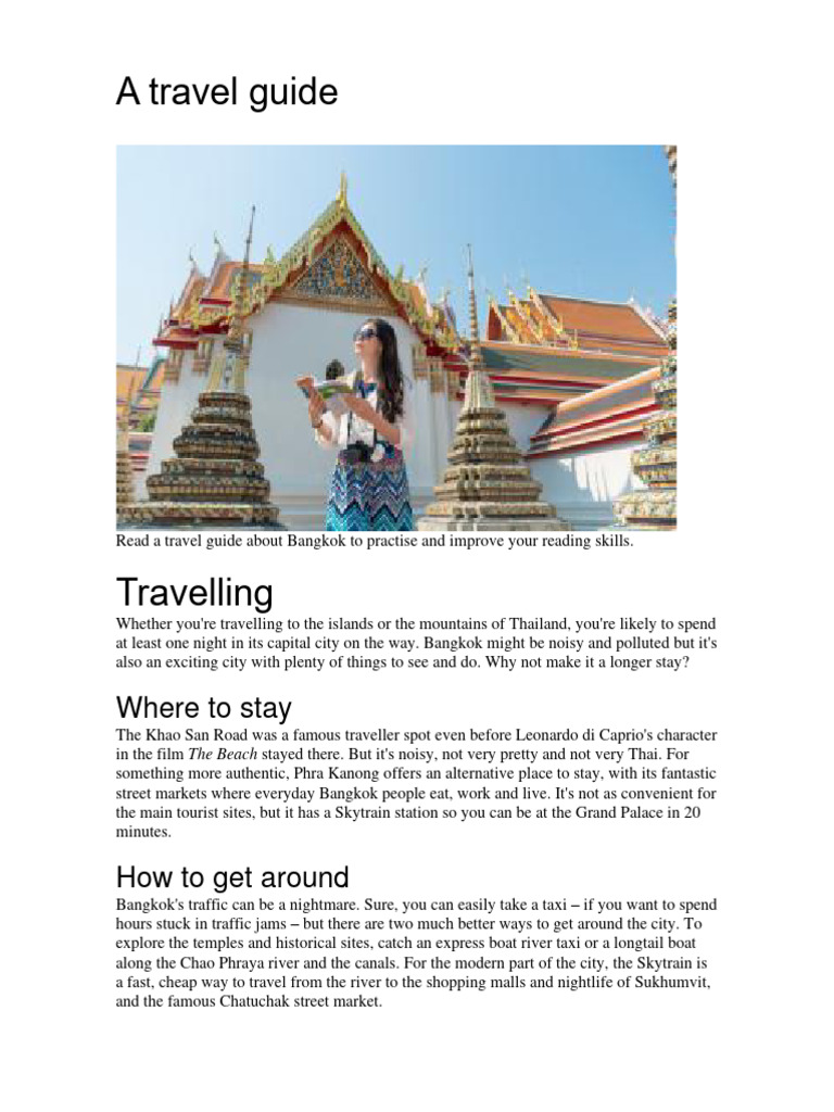 A Travel Guide-Reading Practise HWK | PDF | Bangkok | Thailand