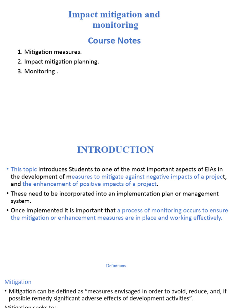 Environmental Impact Mitigation Strategies | PDF | Environmental Impact ...