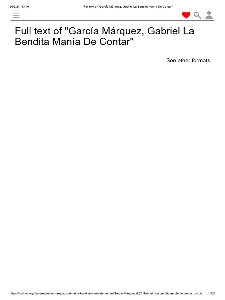 Otra Forma de Contar - García Márquez | PDF