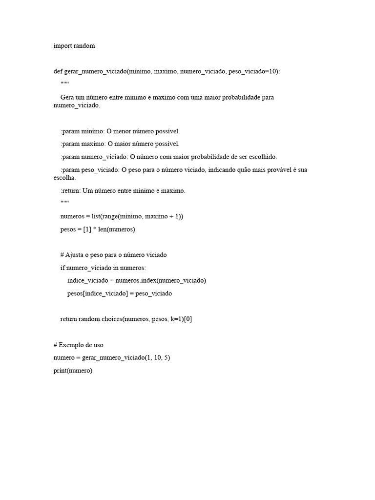 Codigo Python para Sortear Numero em Lista Viciada | PDF | Métodos e Materiais de Ensino