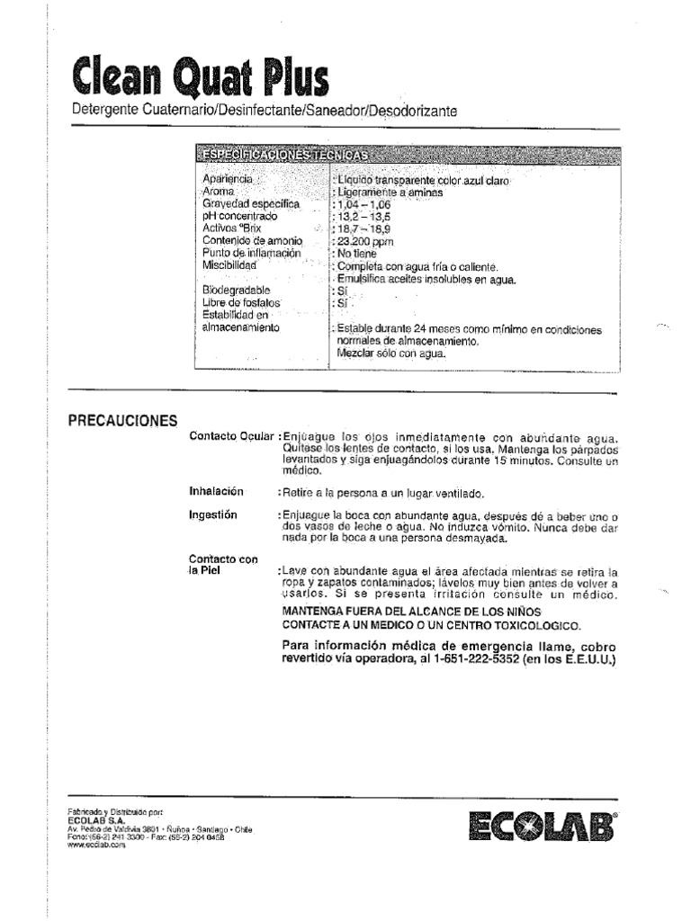 Clean Quat Plus | PDF