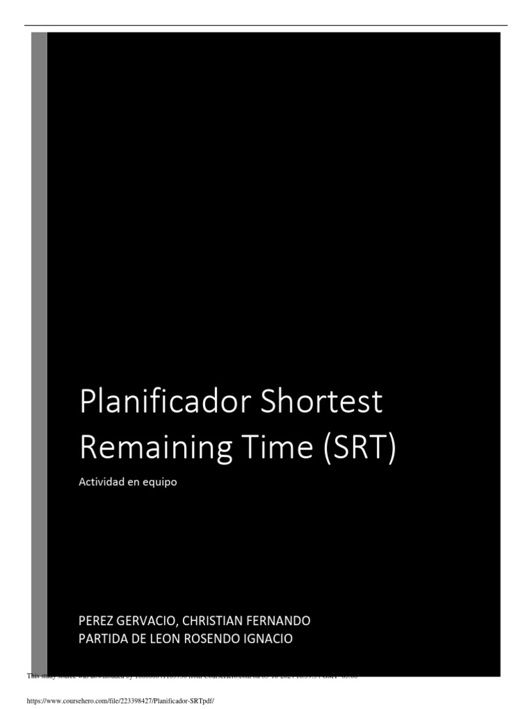 Planificador SRT PDF | PDF | Programación (Computación) | Informática teórica