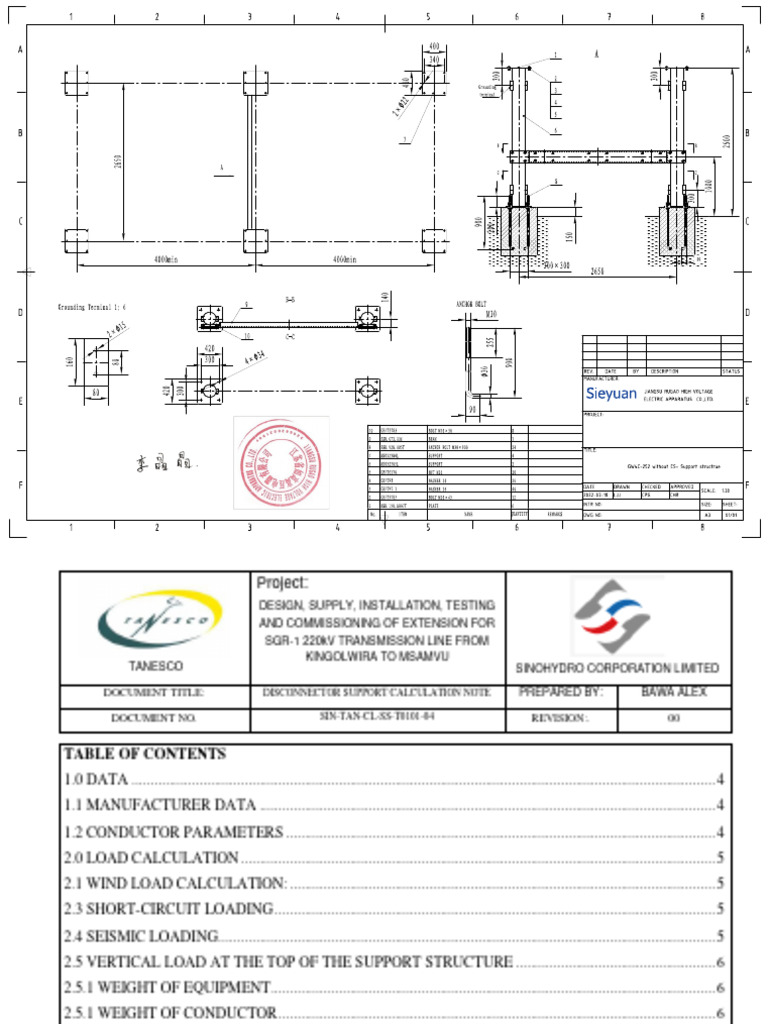 Disconnector Support Design Calculation Note R0-28-05-2022 | PDF | Wound | Electrical Engineering