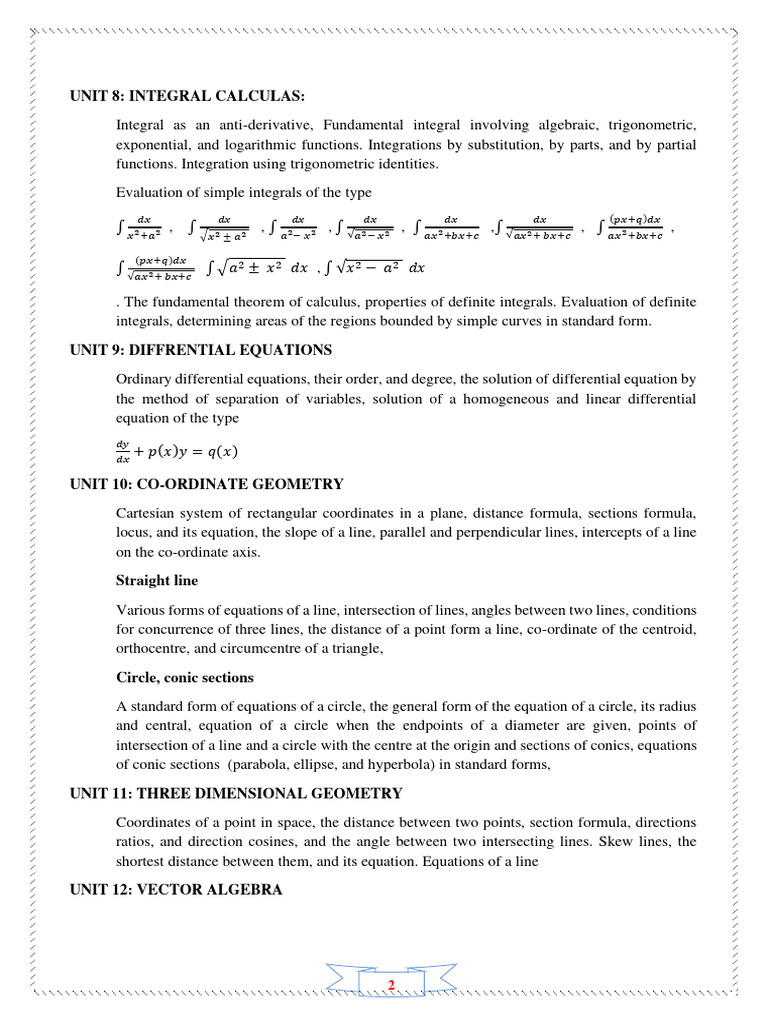 Syllabus For Jee Main 2024 As On 01 November 2023 Pages 2 | PDF | Line ...