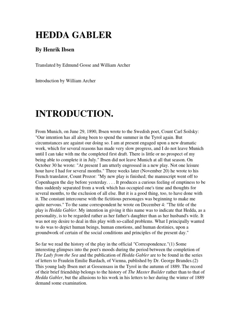 Henrik Ibsen Hedda Gabler | PDF | Henrik Ibsen