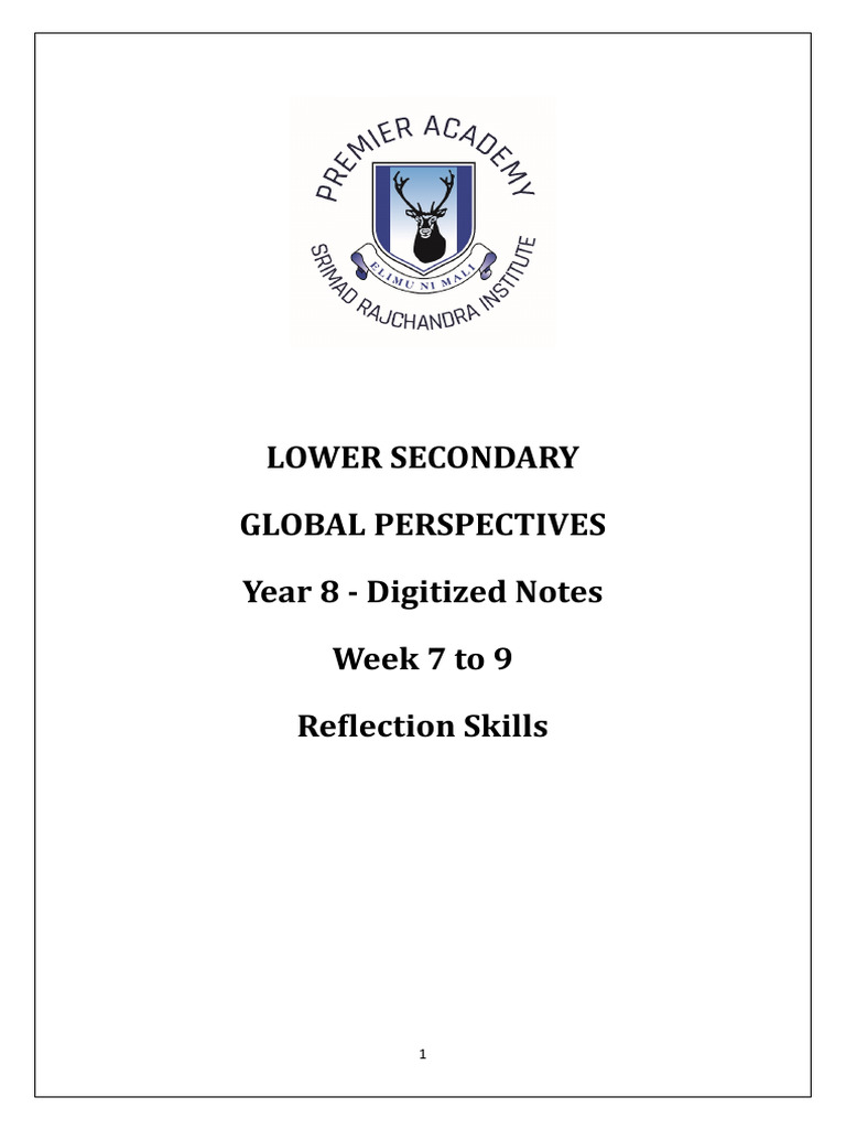Week 7 - 9 GP Notes - Reflection Skills (1) | PDF | Learning | Goal