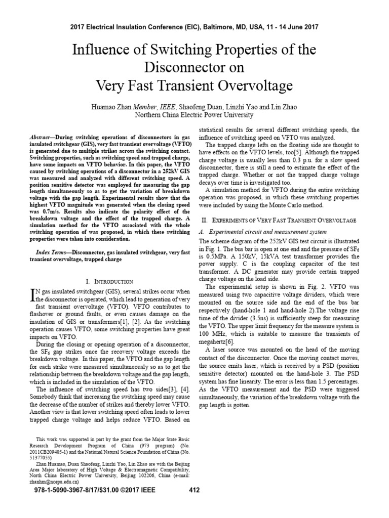 Influence of Switching Properties of The Disconnector On Very Fast ...