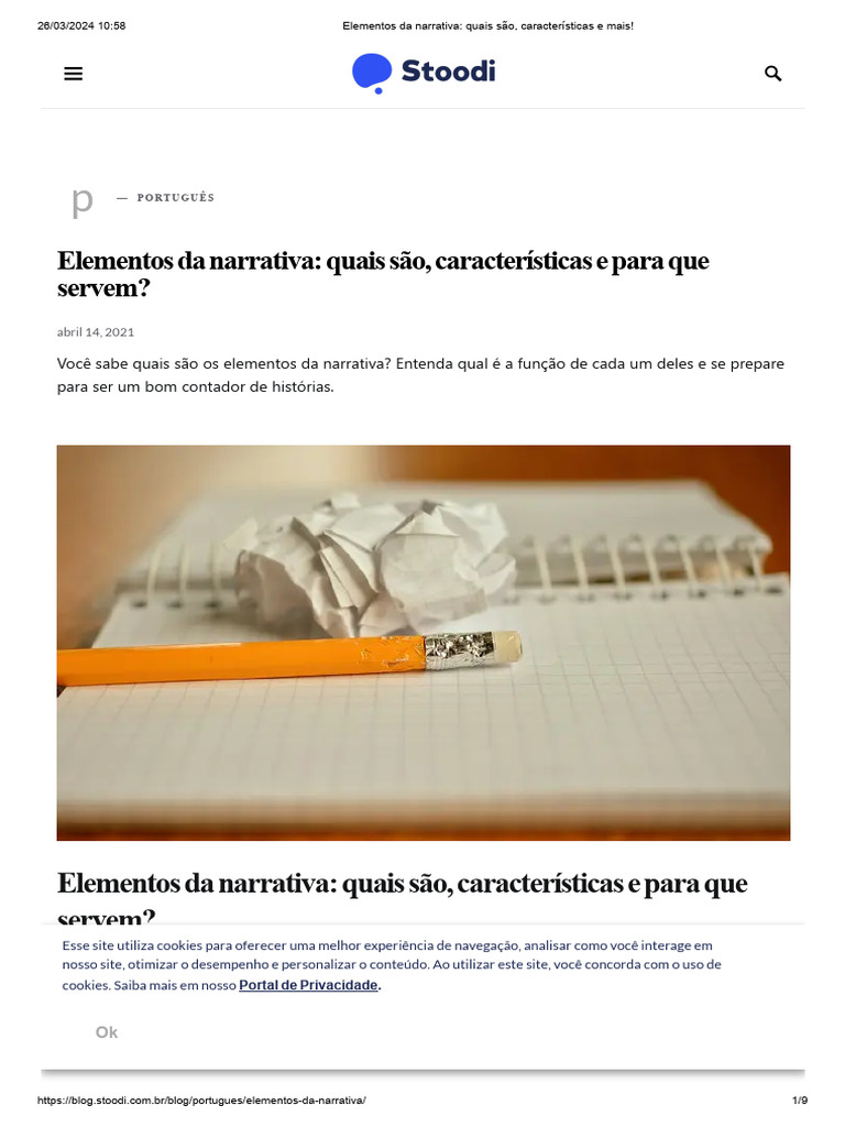 3 - Elementos Da Narrativa - Quais São, Características e Mais! | PDF ...