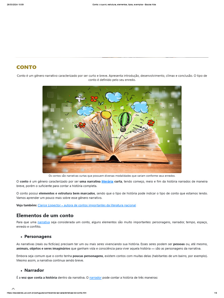 4 - Conto - o Que É, Estrutura, Elementos, Tipos, Exemplos - Escola ...