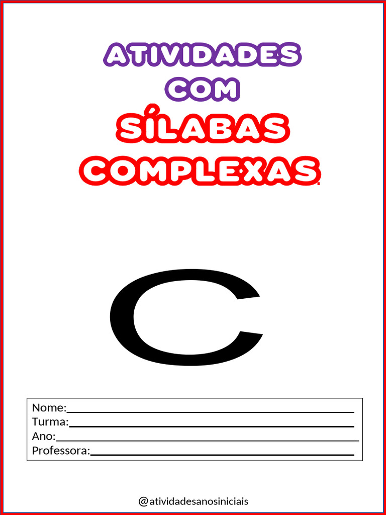Silabário Cards Com As Sílabas Simples E Complexas ~ Atividades 007 - masla.mk