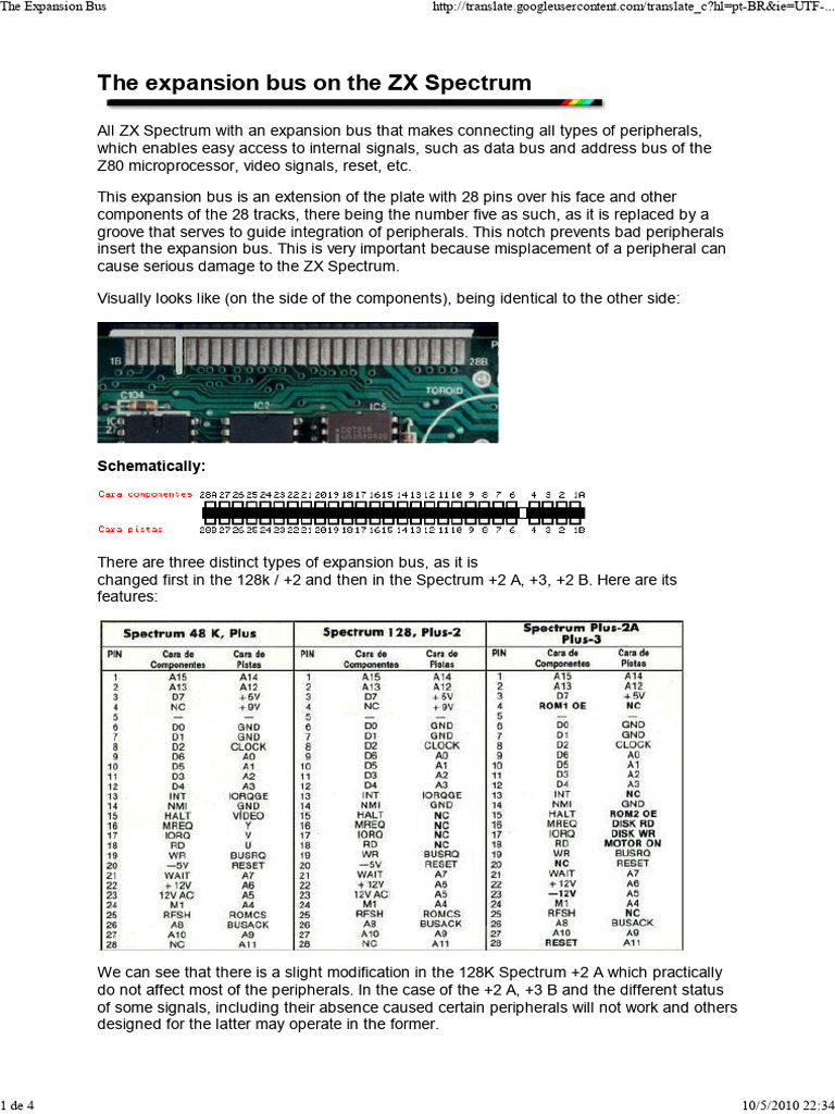 The Expansion Bus On The ZX Spectrum | PDF | Read Only Memory | Power ...