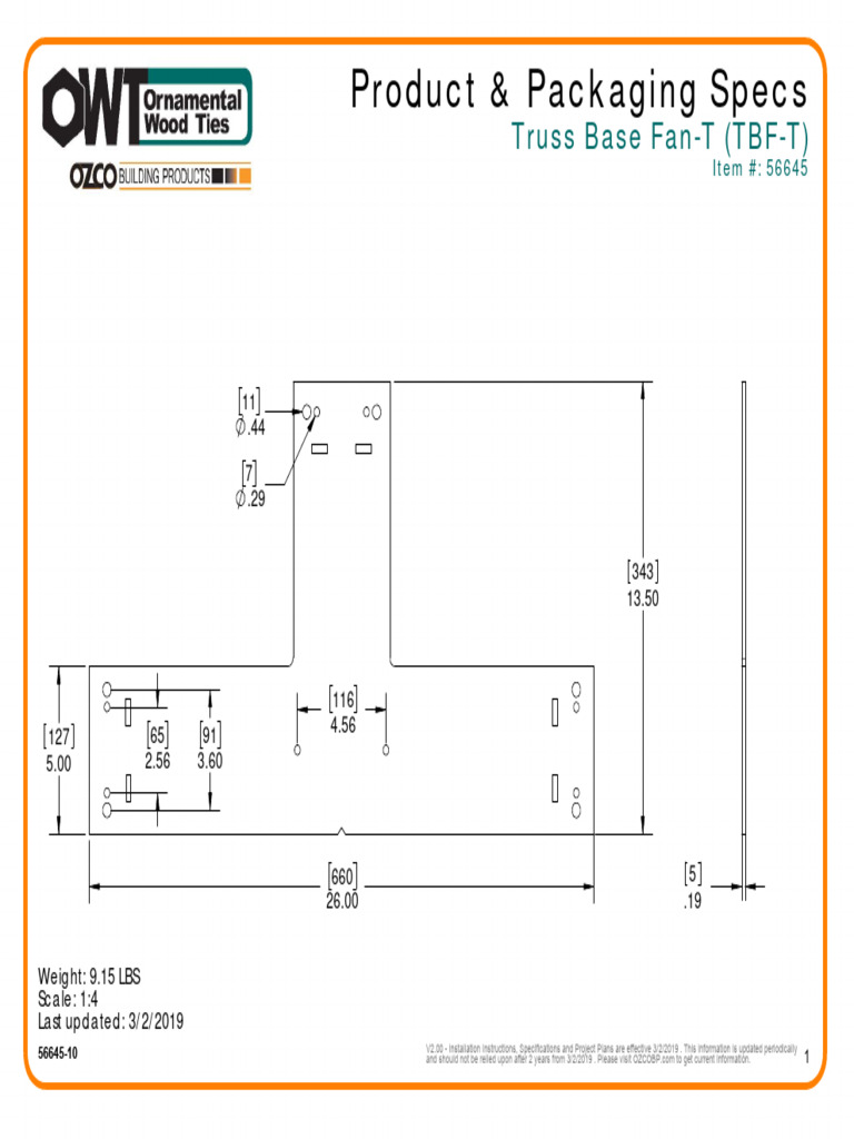 TBF-T Truss-Base-Fan-T ProductSpecSheets Public | PDF | Packaging And ...