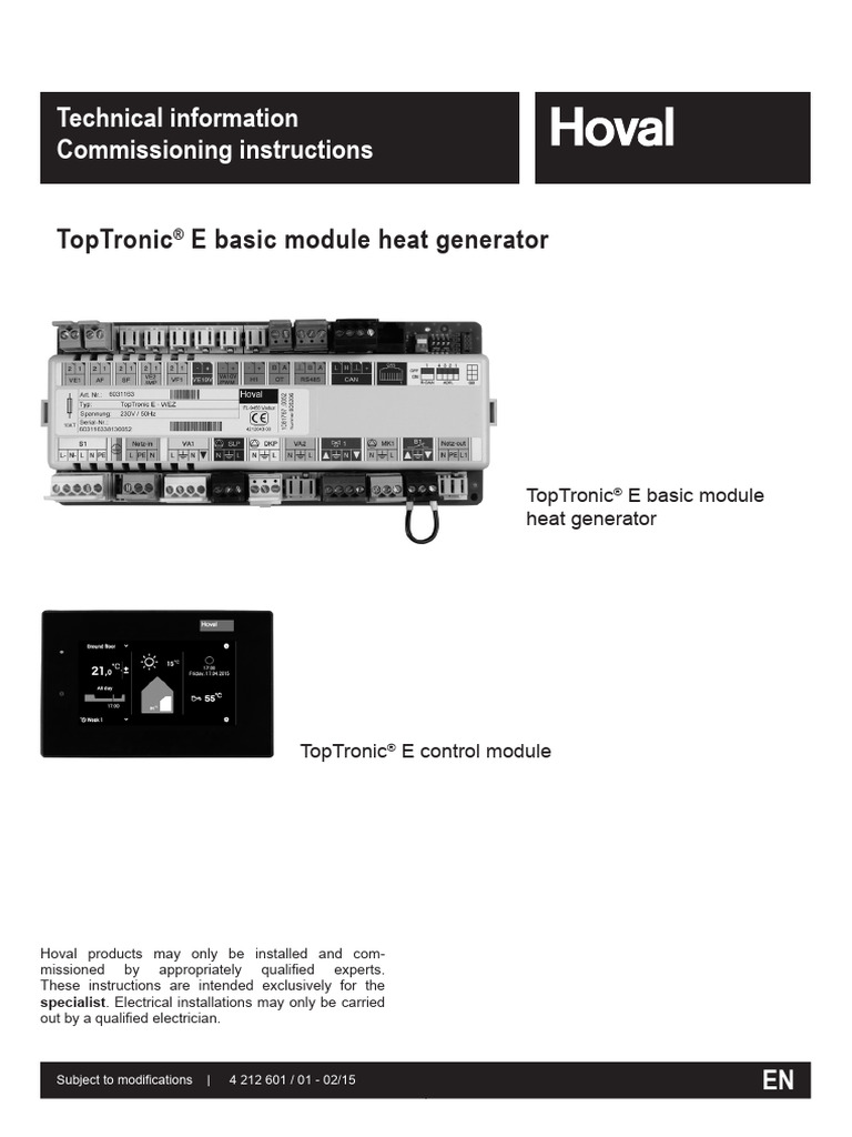 4212601-01 - Technical Information - Commissioning - TopTronic E Basic ...