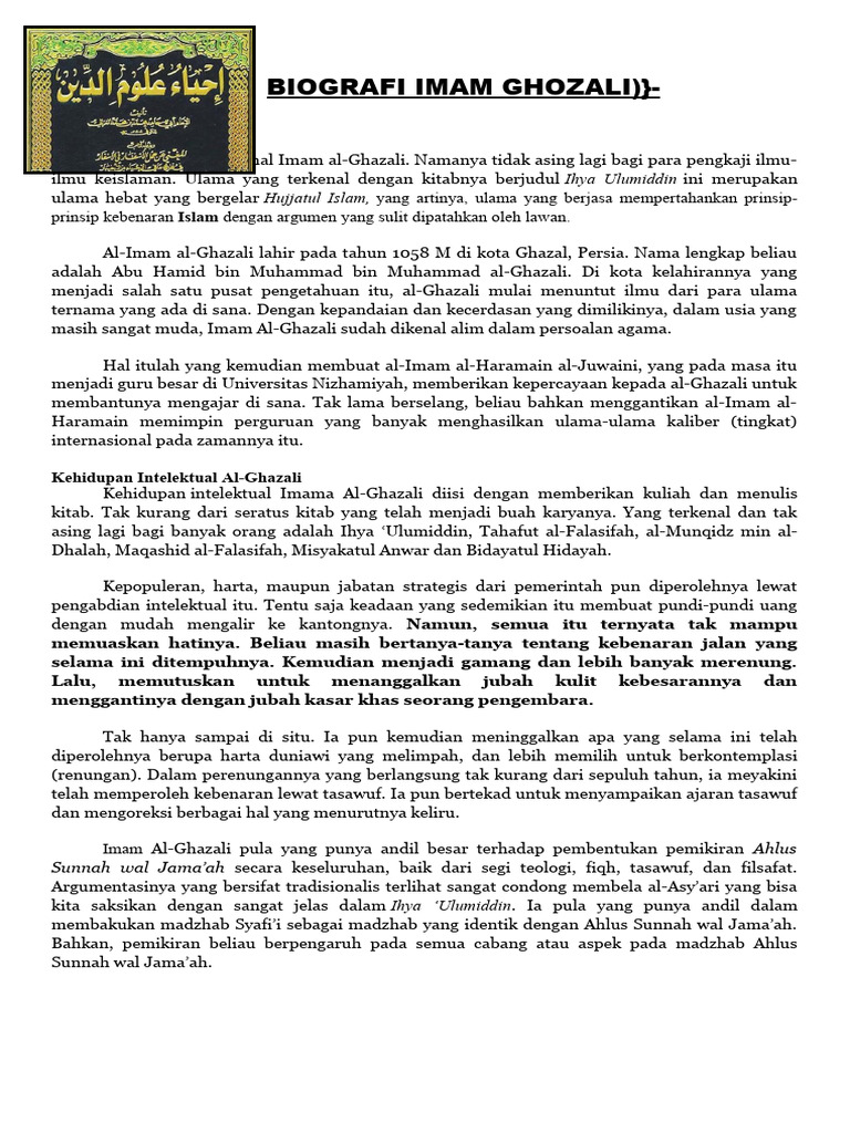 Biografi Imam Ghozali | PDF