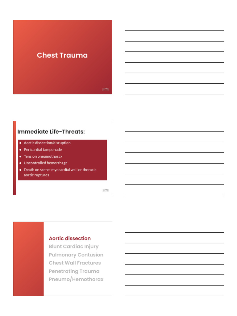 EM Chest Trauma Slides | Download Free PDF | Thorax | Pulmonology